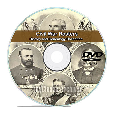 Civil War Rosters, 77 Classic Books, History and Genealogy, Names on ...