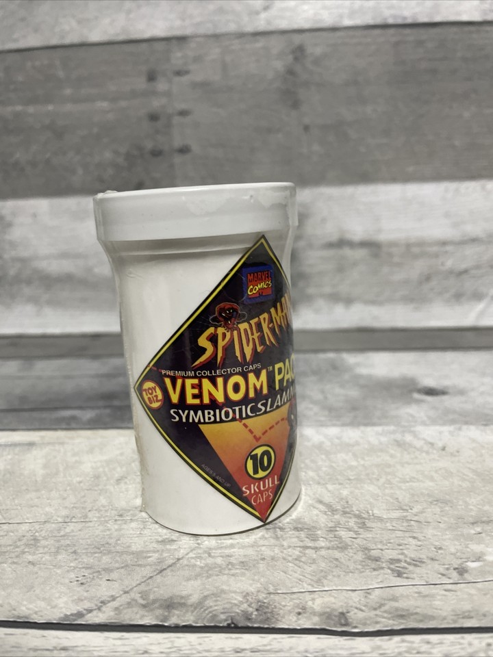Toy Biz Vintage Rare Marvel Comics 1994 Spider-Man Caps Venom Pack Pogs ...