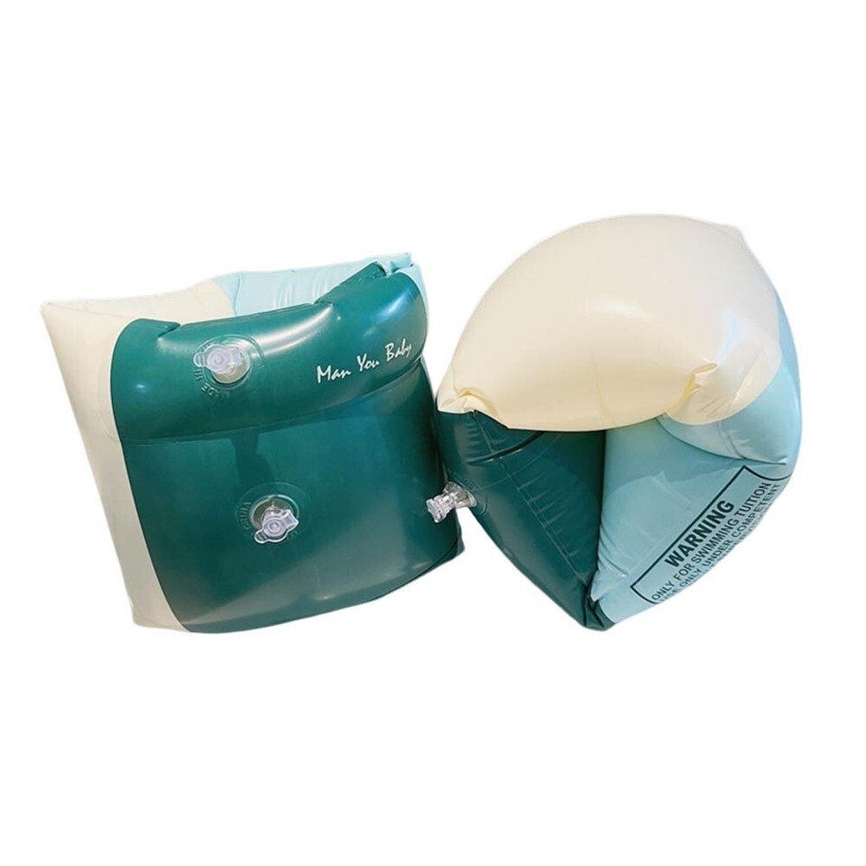 1Pair Arm Float Ring Double Air Bag Inflatable Arm Sleeve (Olive Green ...