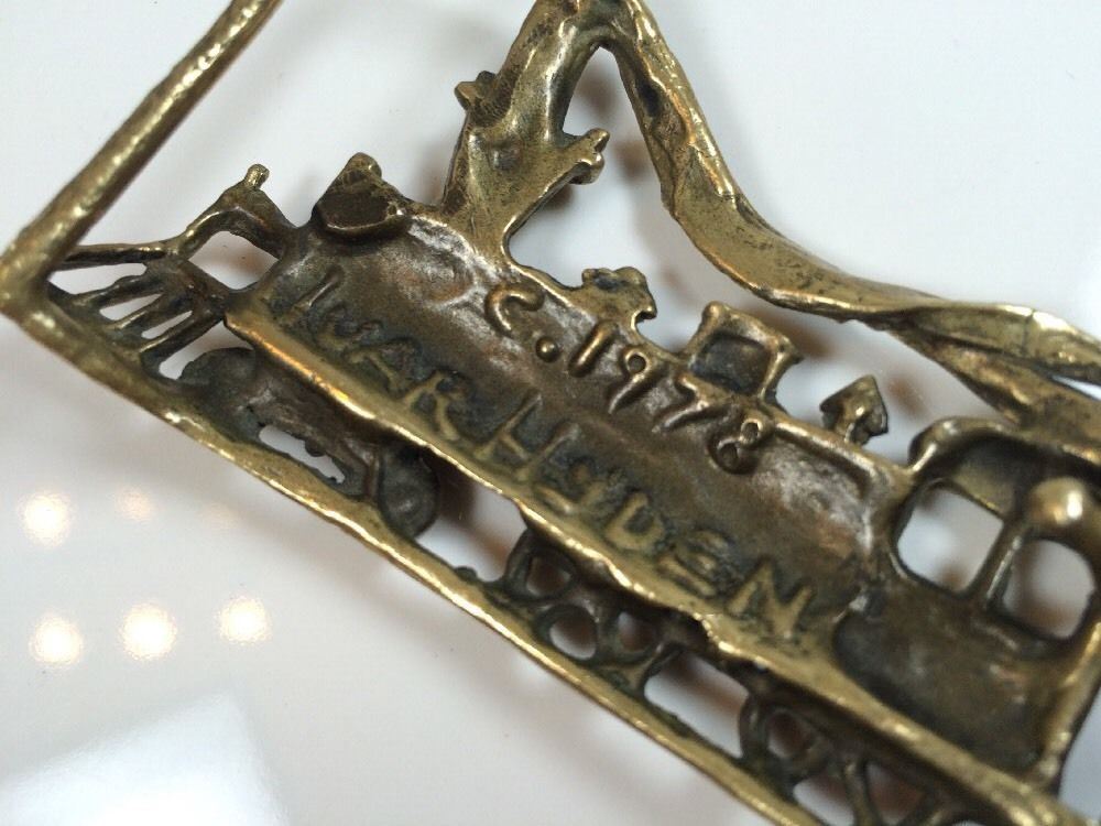 Rare Ivar Hyden Steam Train Engine Locomotor Brass Belt Buckle Artist ...