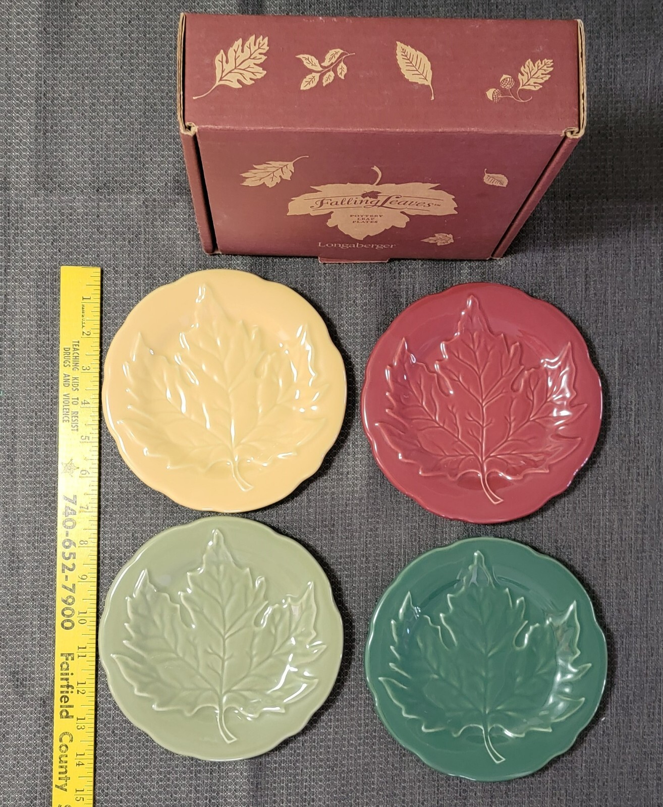 Longaberger Pottery Falling Leaves Maple Leaf Plates | eBay