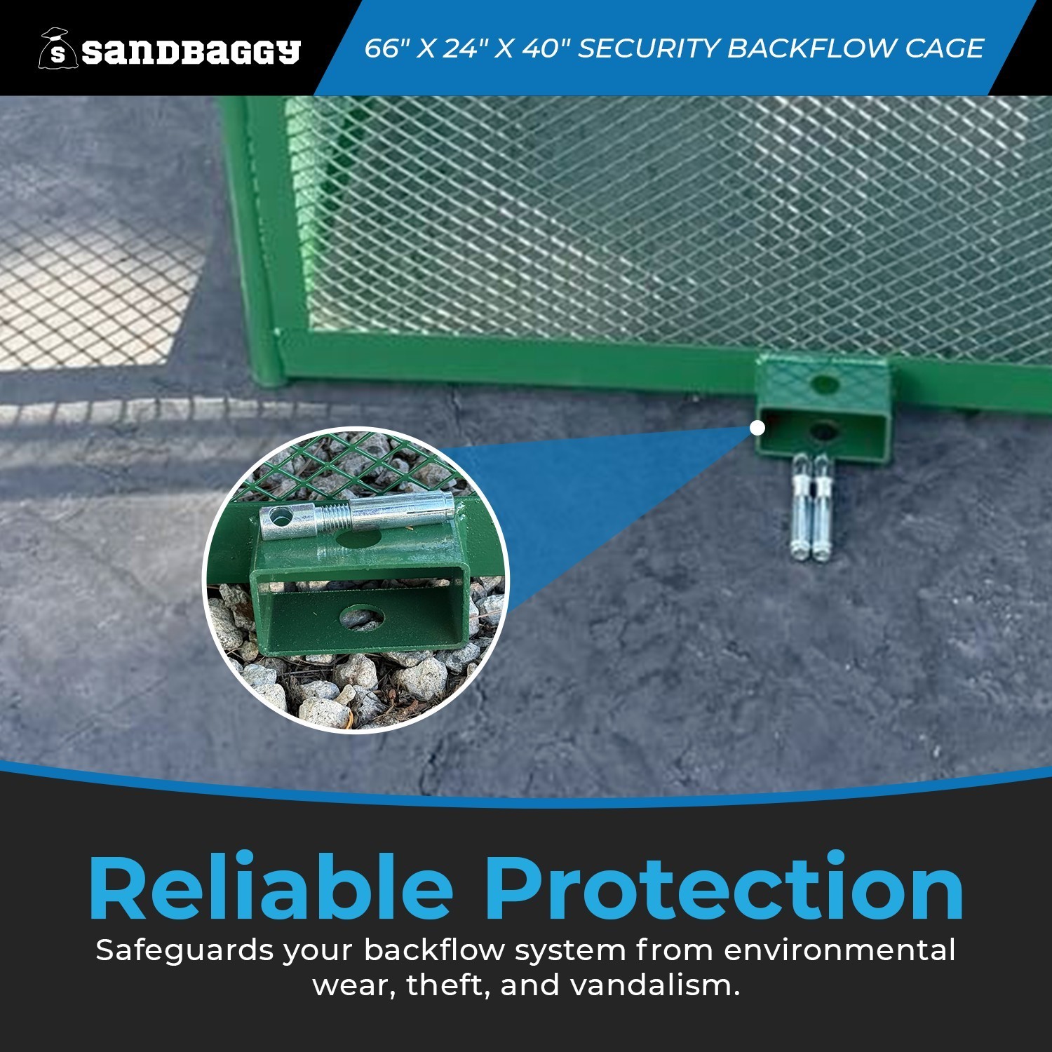 66"x24"x40" Backflow Security Cage – Backflow Enclosure (Green ...