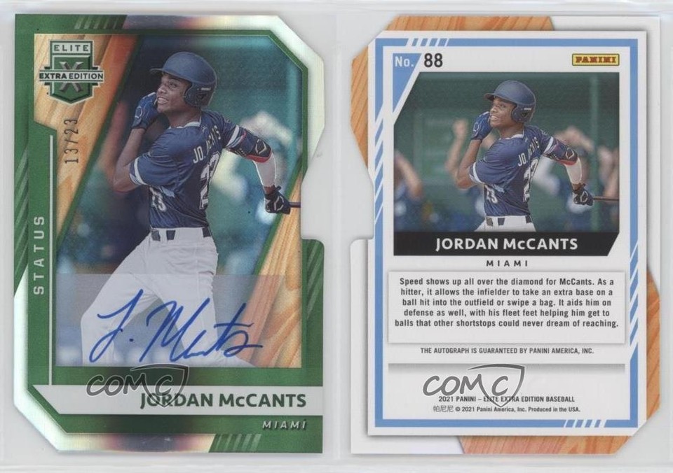 2021 Elite Extra Edition Status Signatures Die-Cut 13/23 Jordan McCants ...