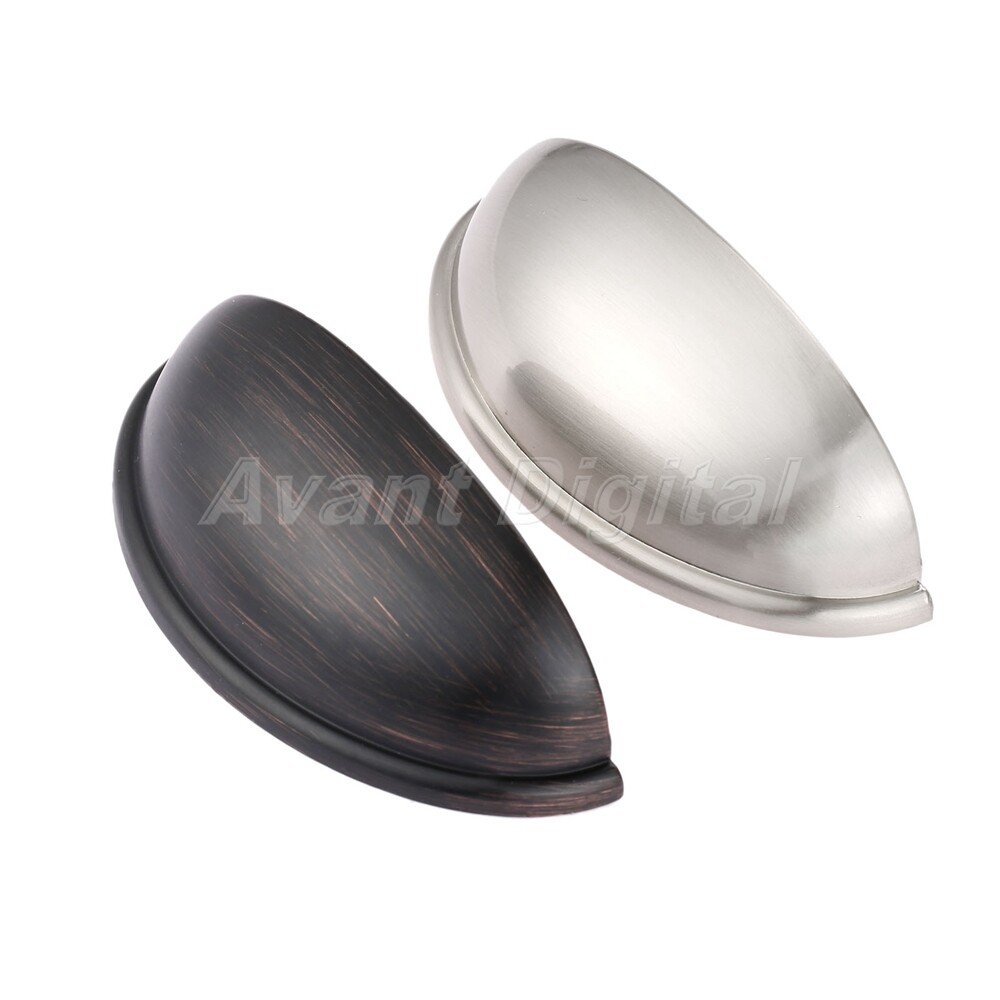 Retro Kitchen Door Cabinet Knob Cup Drawer Half Moon Shell Pull Handle ...