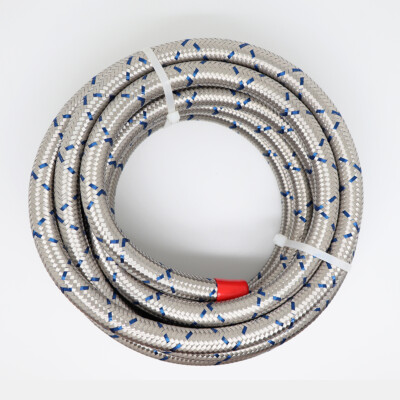 3/8" -6an AN6 -15ft Braided Stainless Steel Fuel Hose Oil Line Track ...