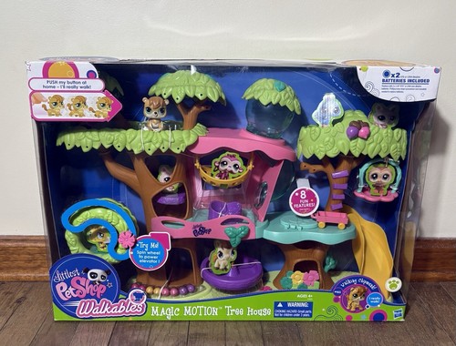 NIB Littlest Pet Shop Walkables Magic Motion Tree House Set Hasbro ...