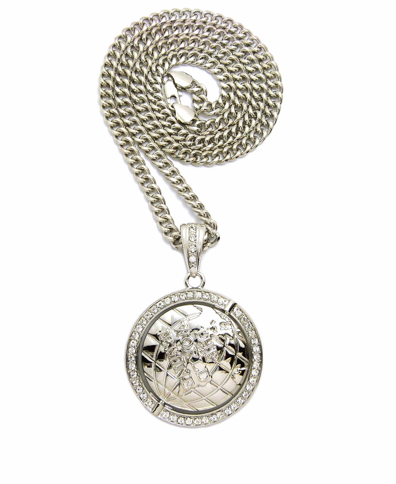 NEW THE WORLD IS MINE PENDANT & 30" CUBAN CHAIN HIP HOP NECKLACE ...