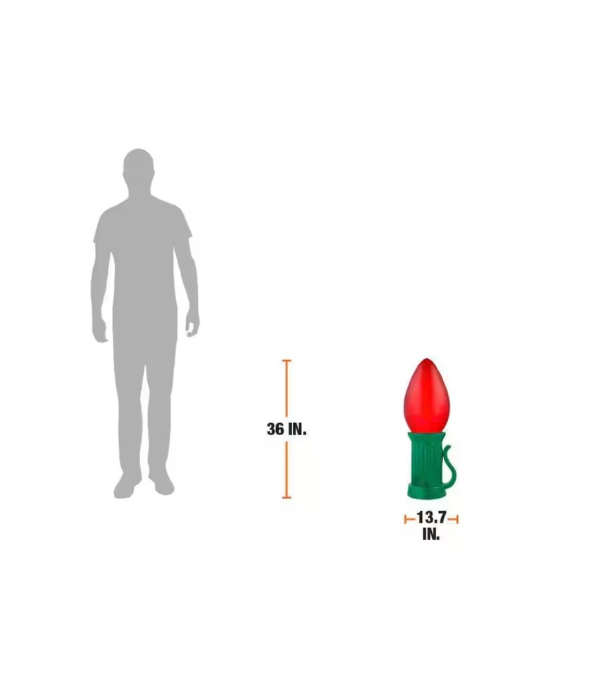 3 FT BATTERY OPERATED LED JUMBO BULB RED BLOW MOLD HOME DEPOT HOME ...