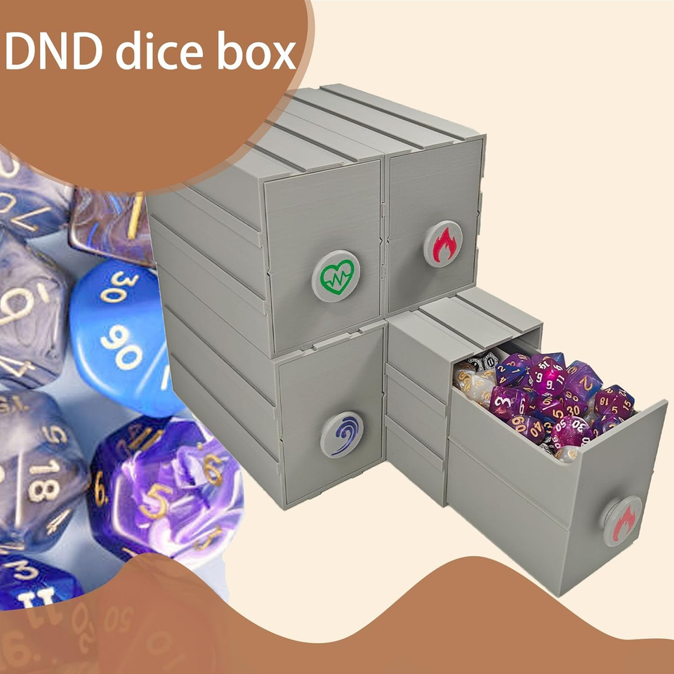 DND Dice Storage Box - Pull-Out Storage Mimic Chest Dice Box ，For 180 ...
