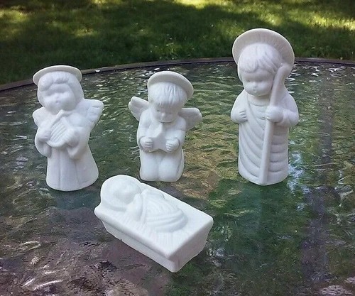 Christmas Nativity Creche Stable Manger Ceramic Child Figure Set | eBay