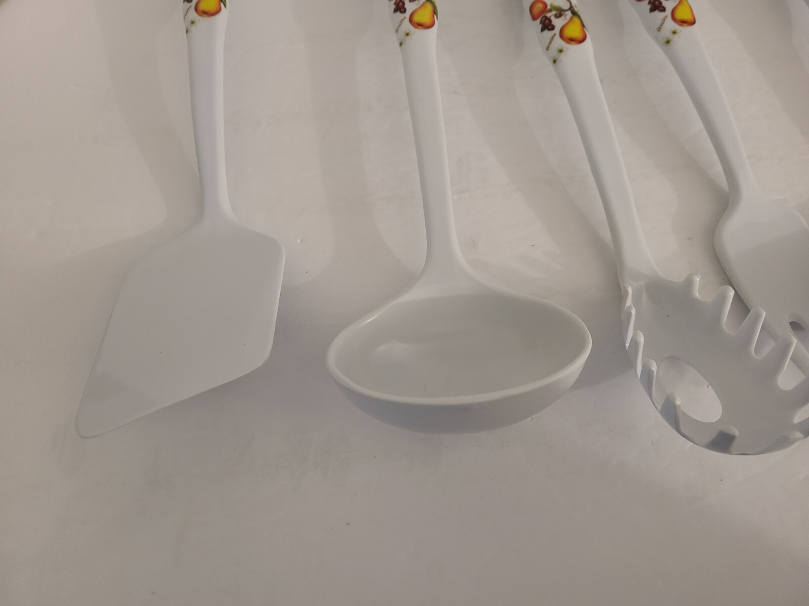 5 Pc Melamine Ware Kitchen Utensils Set, White - FRUIT COLLECTION | eBay