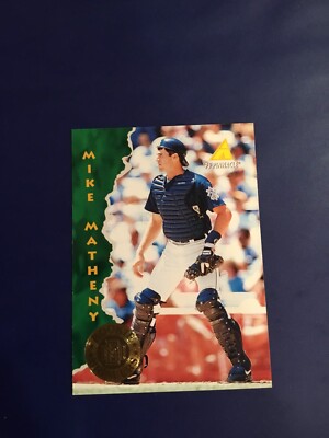 1995 Pinnacle # 144 MIKE MATHENY ROOKIE Milwaukee Brewers Sharp ! | eBay