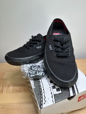 VANS - Skate Authentic Shoes - Black on Black - POP CUSH - SIZE 5M ...