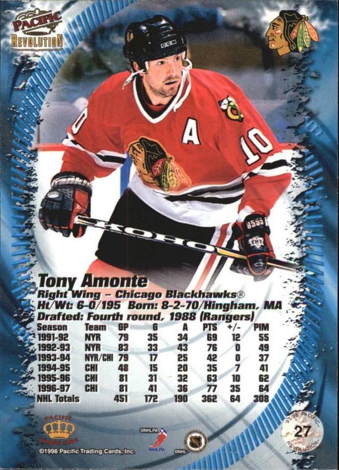 1997-98 Revolution Emerald #27 Tony Amonte - NM-MT | eBay