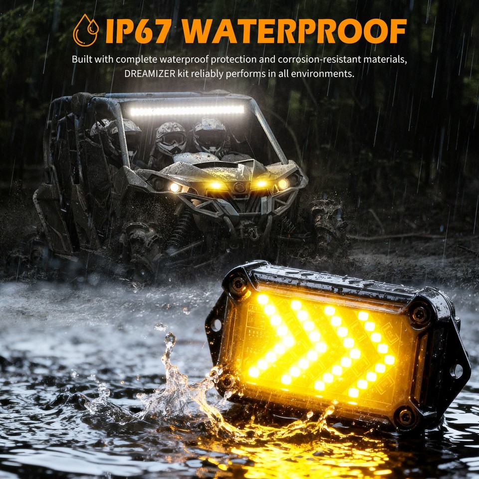 For Yamaha YXZ1000R SS XT-R UTV LED Turn Signals w/ Horn License Plate ...