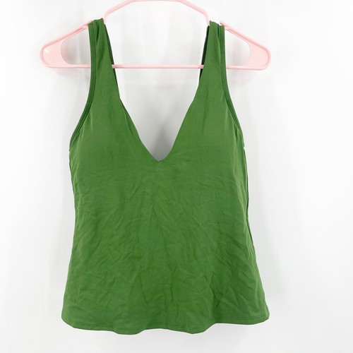 ROBIN PICCONE Ava Tie Back Tankini Top Size Small NWOT Green Open Back ...
