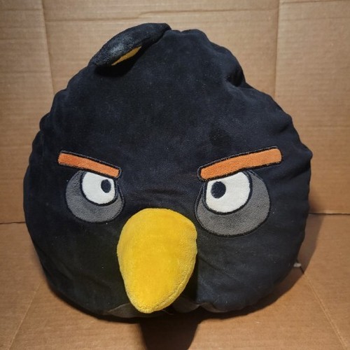 12" Angry Birds Large Black Bird Bomb Plush Stuffed Microbead Plush ...