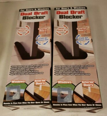 Lot 2 Dual Draft Blocker Double Sided Breeze Stop for Doors & Windows ...