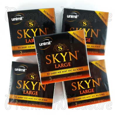 SKYN ® Large King size XL XXL condoms Larger Wider Retail 5 Boxes of 15 ...