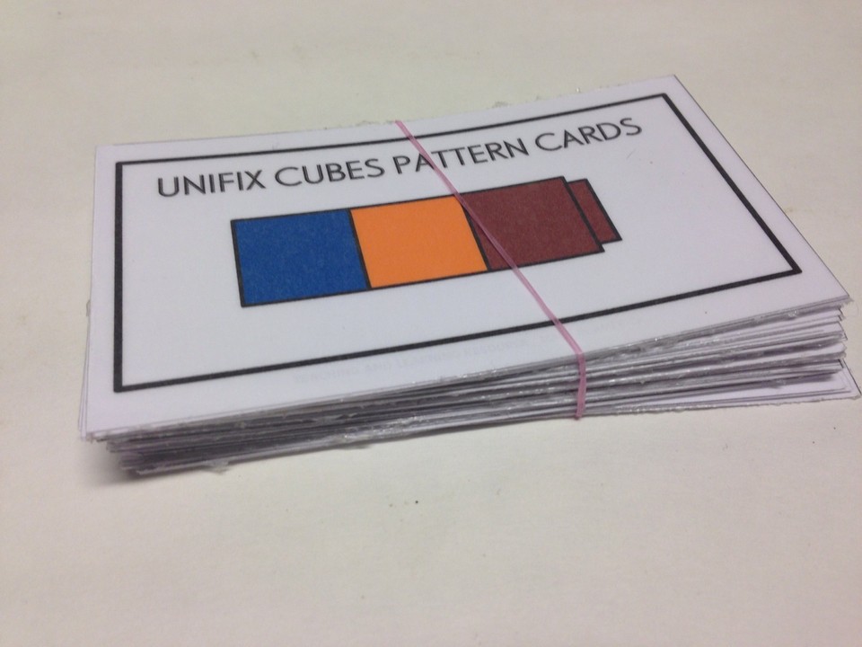 Mini Unifix Cube Pattern Cards - 64 Laminated Card - Pre-school ...