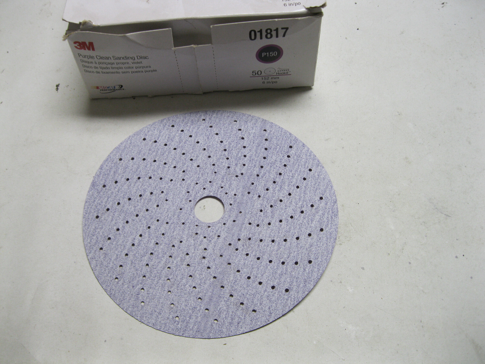 50 3M 01817 Purple Clean Sanding Hookit Discs, 6 inch, P150 50 discs ...