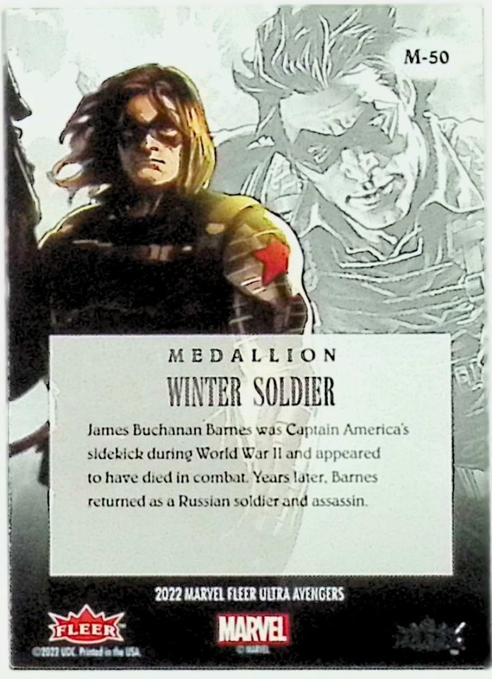 2022 FLEER ULTRA AVENGERS MEDALLION #M-50 WINTER SOLDIER NM-MT | eBay