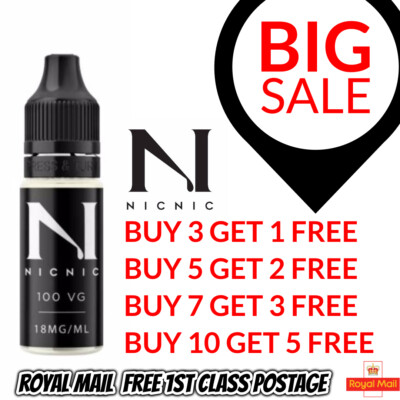 Nic Nic High 100% VG 18mg 10ml Nicotine Shots Drops E liquid Vape Juice ...