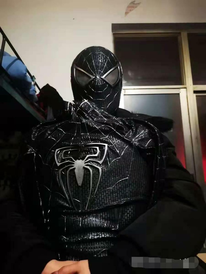 Original Black Venom Toby Spiderman Jumpsuit Costume 3D Web Coating ...