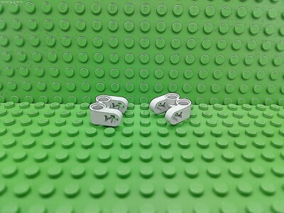 Lego 2 Light Bluish Gray technic pin axle U shaped double split ...