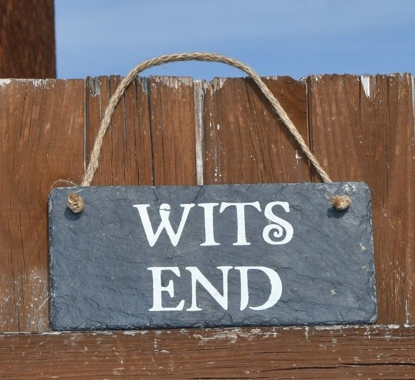 Funny Sign Hanging Slate Sign Funny Plaque Wits End Sign Funny Gift ...