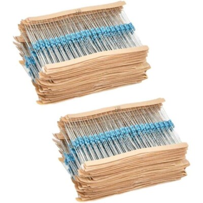 1200Pcs 60 Values 1% 1/4W Resistor Kit 0 Ohm-10M Ohm Metal Film ...