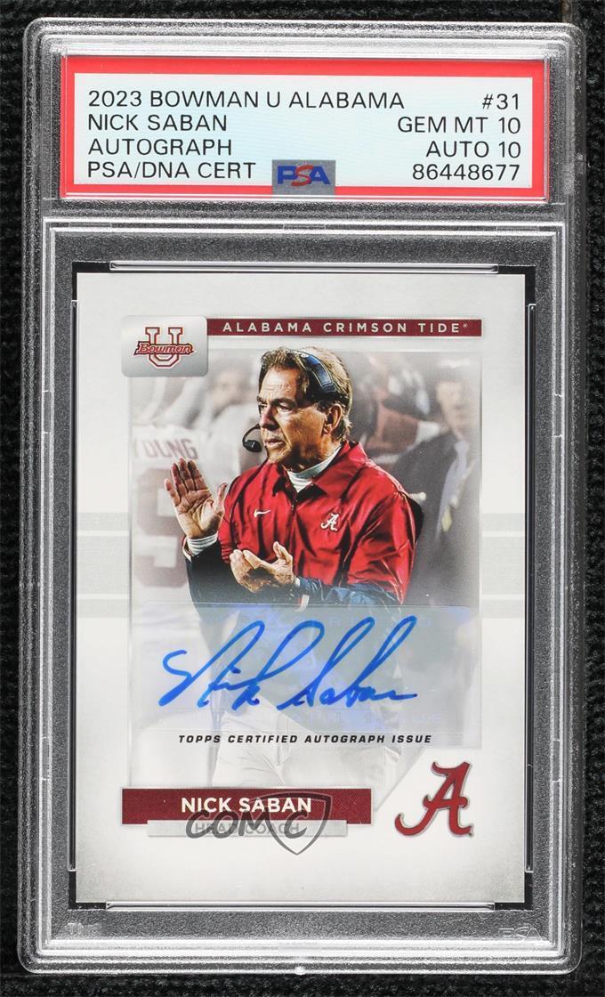 Nick Saban | Autographed Football Memorabilia & NCAA Merchandise