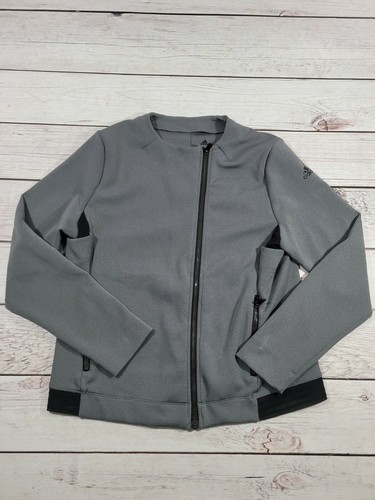 Adidas Golf Running Gray Ribbed Zip Up Jacket Large L C5 | eBay