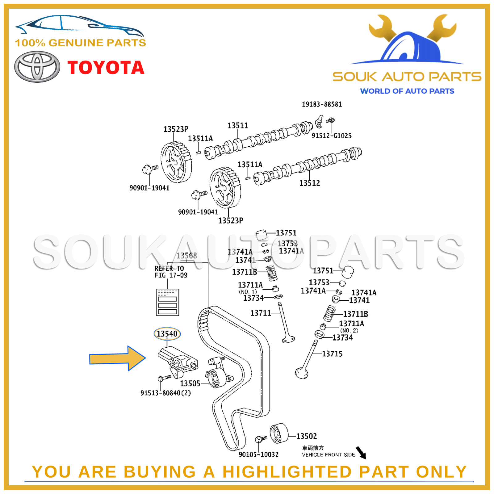 13540-88480 Genuine Toyota TENSIONER 3SGE 3SGTE ENGINE CHAIN 1354088480 ...