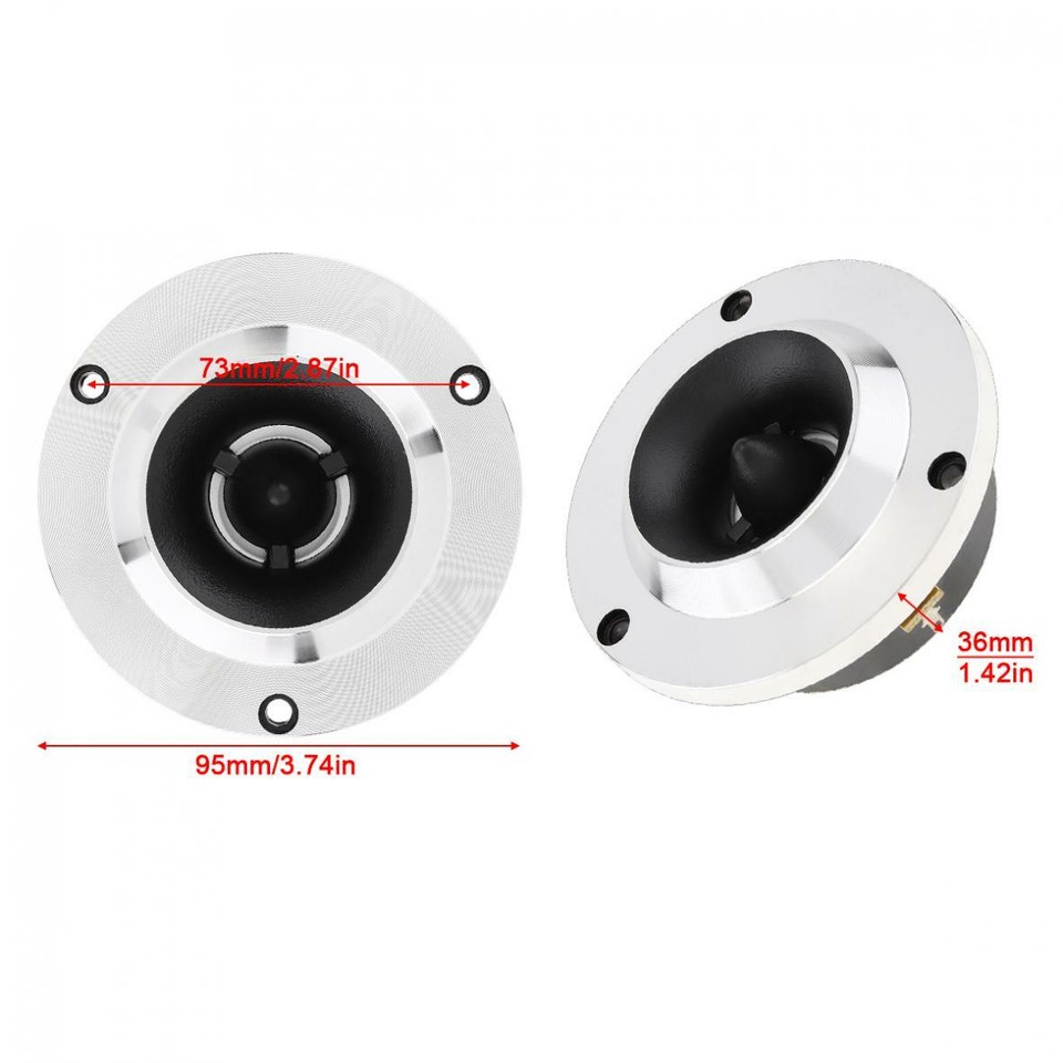 2pcs 4'' 1500W Titanium Bullet Tweeter w/ Capacitor for Vehicle Stereo ...