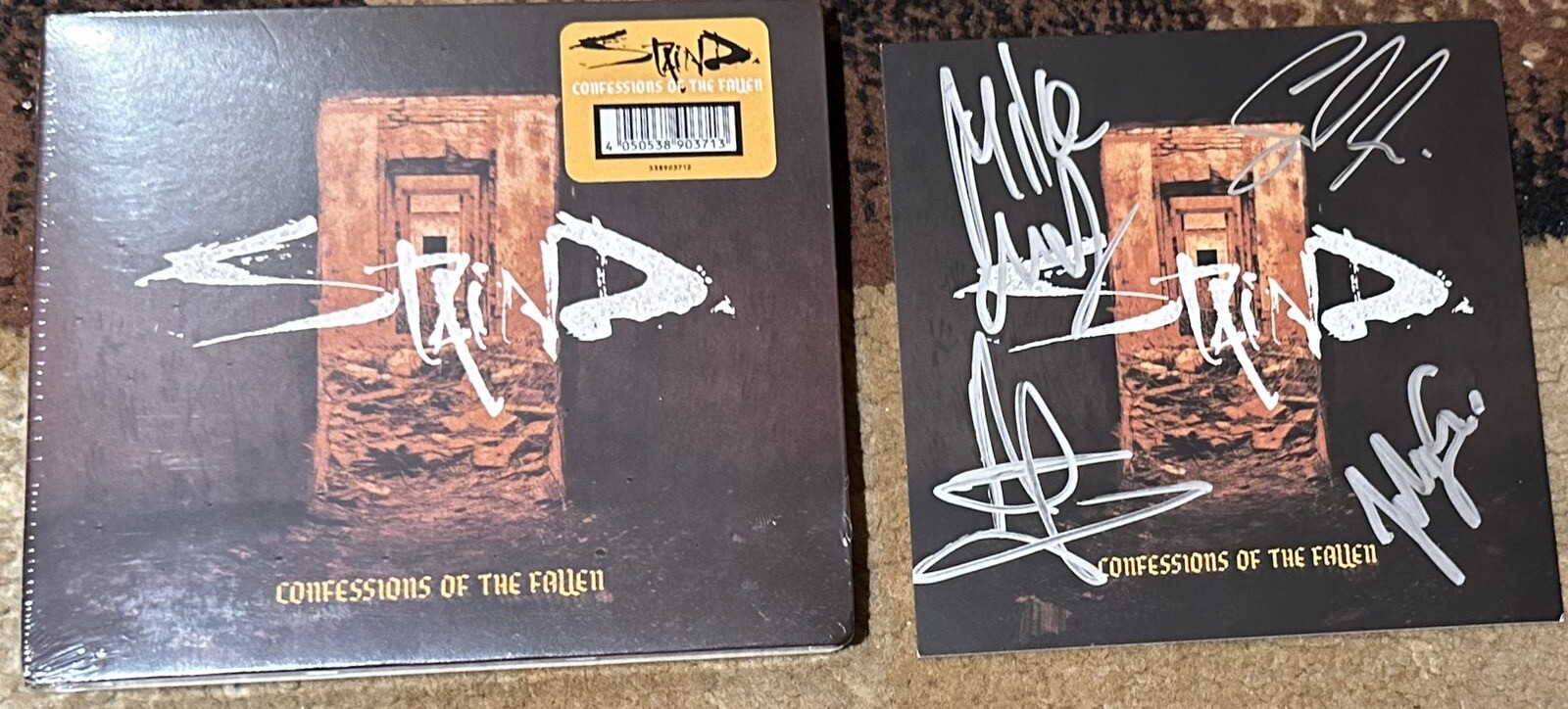 Staind Confessions Of The Fallen CD SIGNED Art Card Aaron Lewis ...