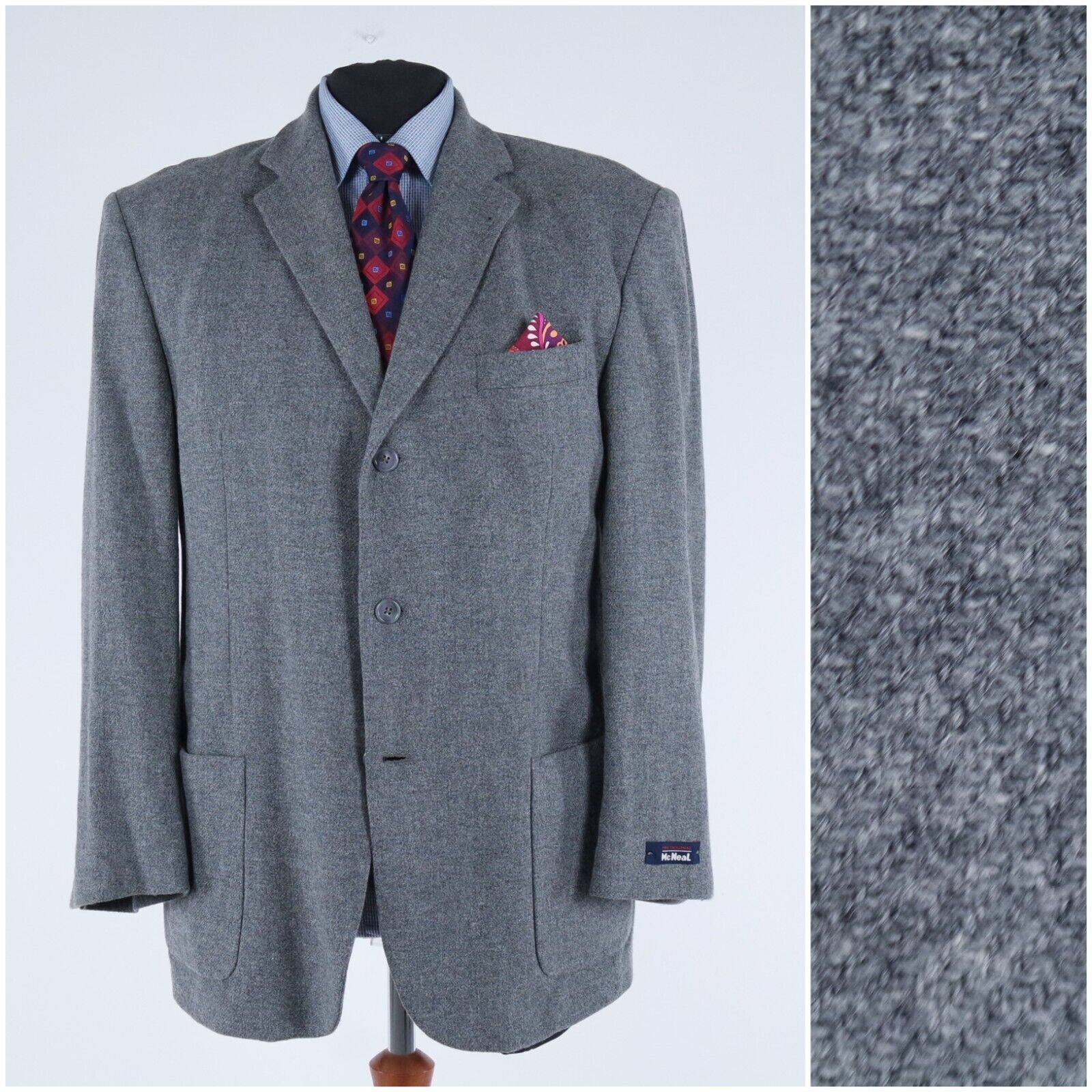 Mens MCNEAL Sport Coat 46S US Size Grey Wool Blazer Jacket | eBay