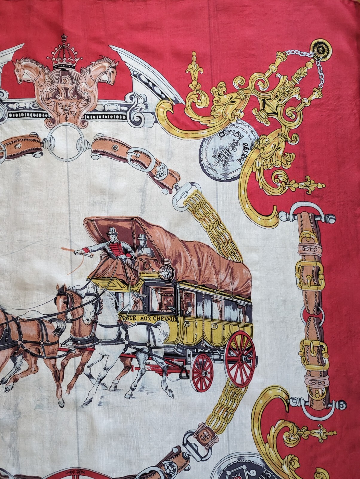 Vintage Scarf Messageries Royales Postes Royales Chifon Silk Hand ...