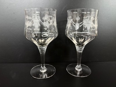 2 Vintage Morgantown Glass Co Richmond Pattern Wine Glasses 6 5/8" | eBay