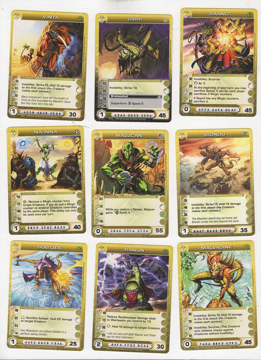 Lot #0671. 9 Chaotic Mipedian cards . | eBay