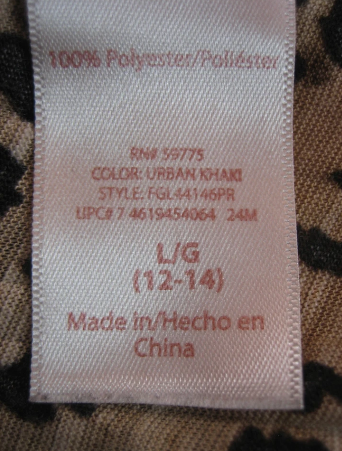 FADED GLORY Leopard Print Round Neck Mid-Sleeve Pullover Womens Top ...