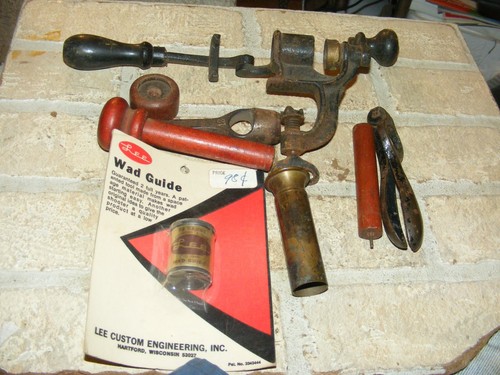 Old 12 Gauge Reloader tools Roll Crimper, Lee Wad Guide, Punches ...