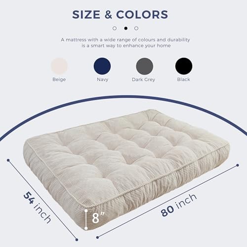 8" Futon Mattress Size, Ultra Thick Futons Sofa Couch Bed Tufted Full ...