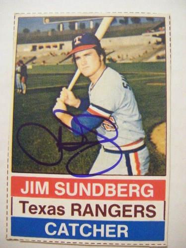JIM SUNDBERG signed RANGERS 1976 Hostess baseball card AUTO IOWA ...