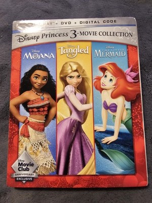 Disney's Princess 3-Movie Collection Moana-Tangled-Little Mermaid (Blu ...