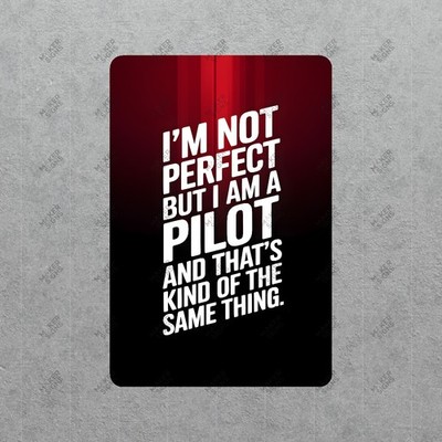 Funny Pilot Sign Im Not Perfect But I Am a Pilot Aviation Decor for ...