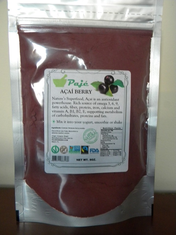ACAI Assai powder berry 16oz 1lb Superfood, anti-aging, protein, fib ...