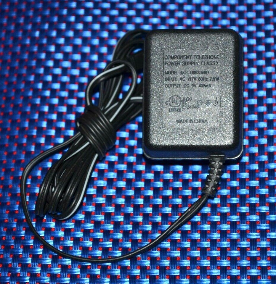 U093040D AC Power Adapter Charger Output 9V DC 400mA Component ...