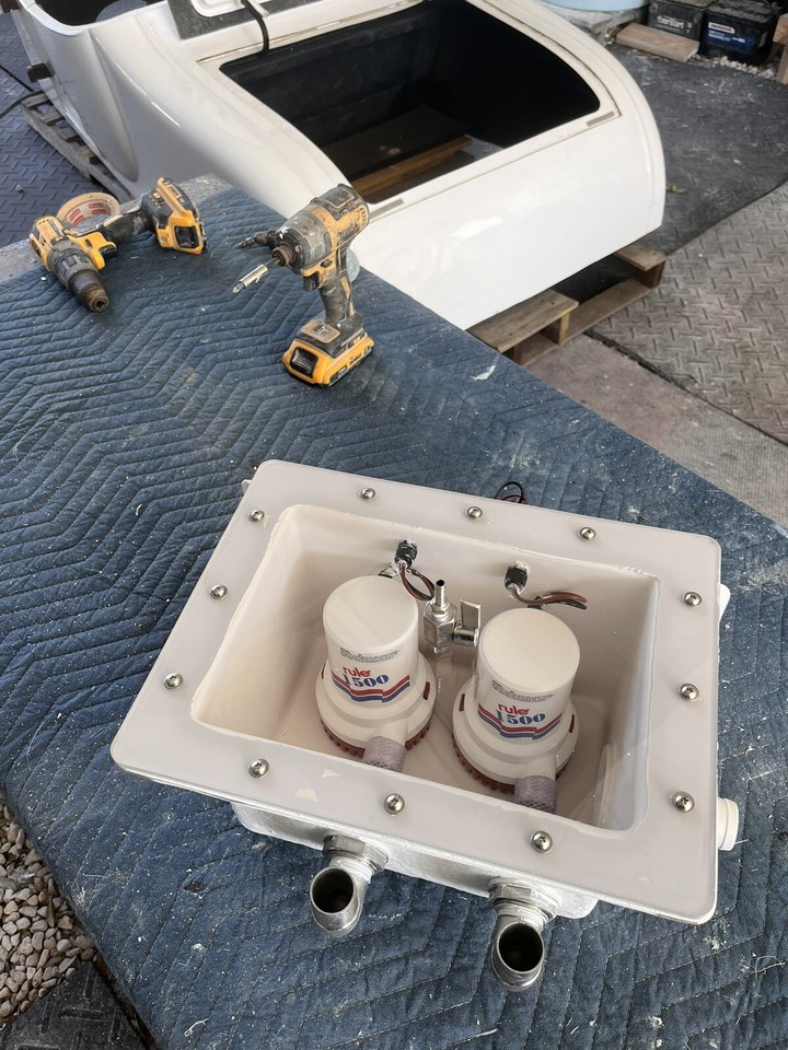 Sea Chest Baitwell or Livewell Pump Box Or Sump( Twin Rule 1500 Gallon ...