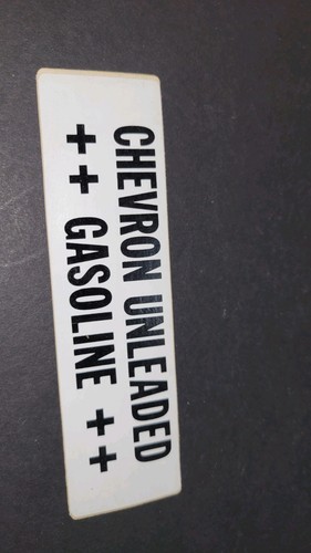 CHEVRON GASOLINE ~ Gas Pump Sticker UNLEADED GASOLINE ++ | eBay